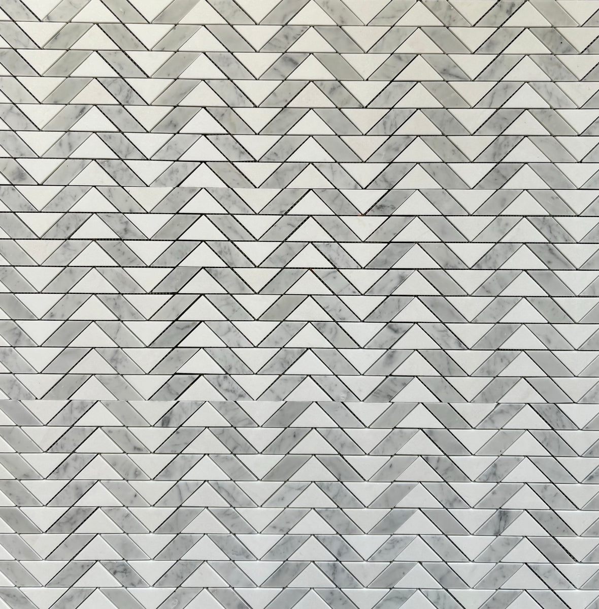 Triangle Marble Mosaic Tile With Carrara and Thassos Polished – All ...