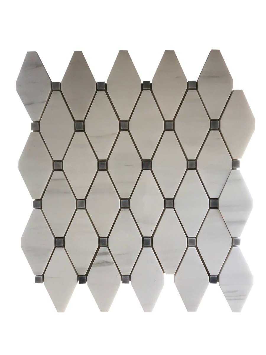 Elongated Octagon Waterjet Mosaic With Dolomite & Ocean grey Dot – All ...